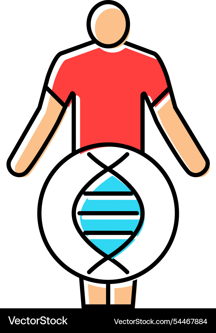 Fish with dna genetic engineering color icon Vector Image