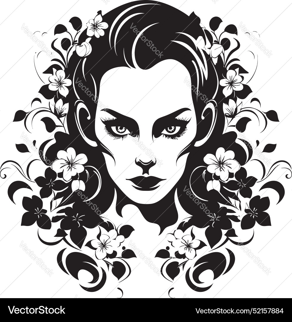 Floral euphoria witch logo magic witchy bloom Vector Image