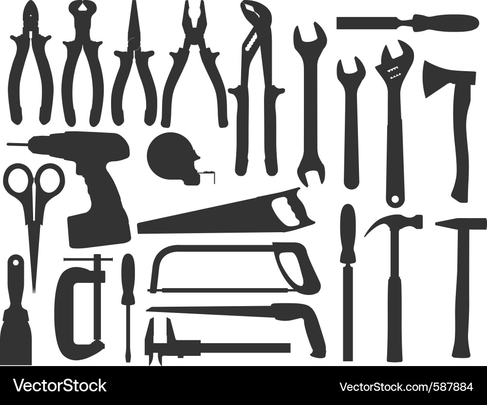 Hand work tools Royalty Free Vector Image - VectorStock