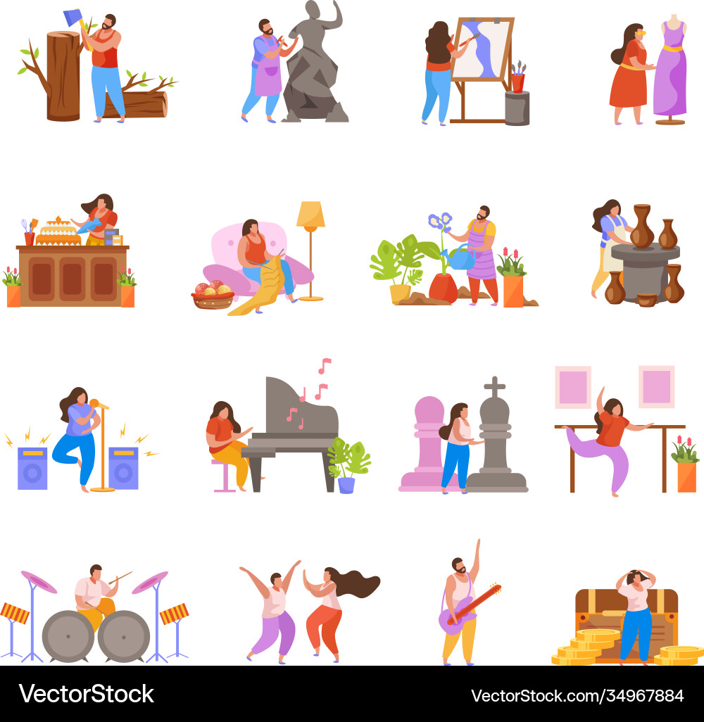 Hobby Icons: People & Activities Royalty Free Vector