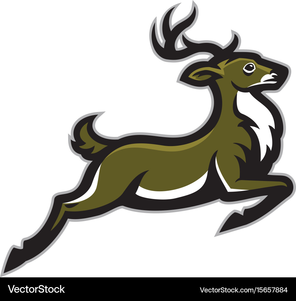 Running deer mascot Royalty Free Vector Image - VectorStock