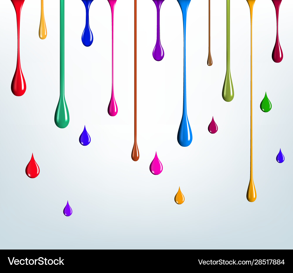 Sd multicolored paint drips Royalty Free Vector Image