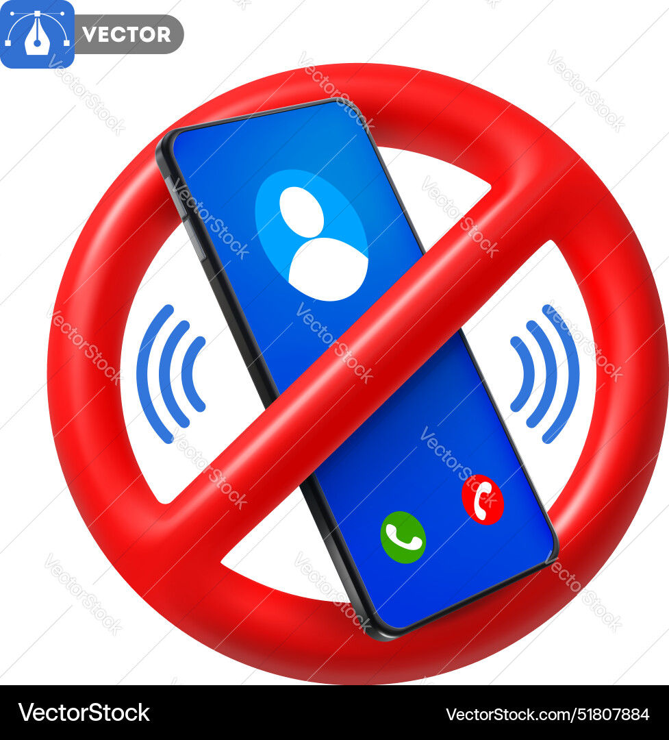 Using the phone is prohibited sign Royalty Free Vector Image