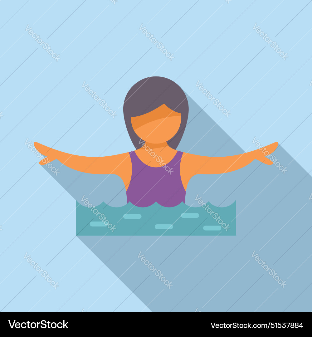 Woman practicing water aerobics exercise Vector Image