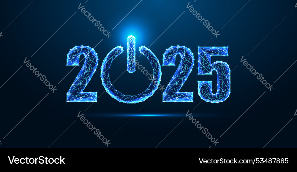 2025 new year innovations with glowing 2025 digits