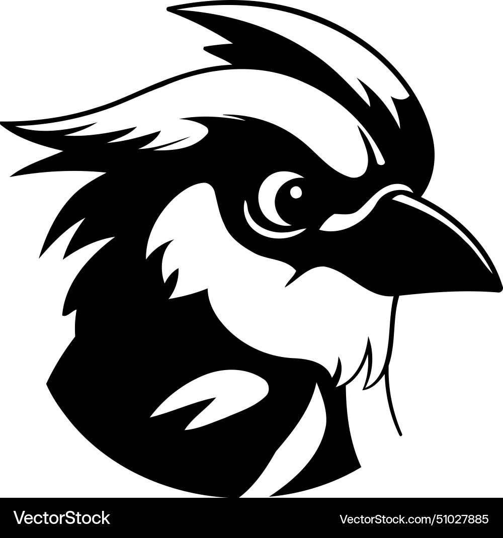 A blue bird head isolated on white background Vector Image