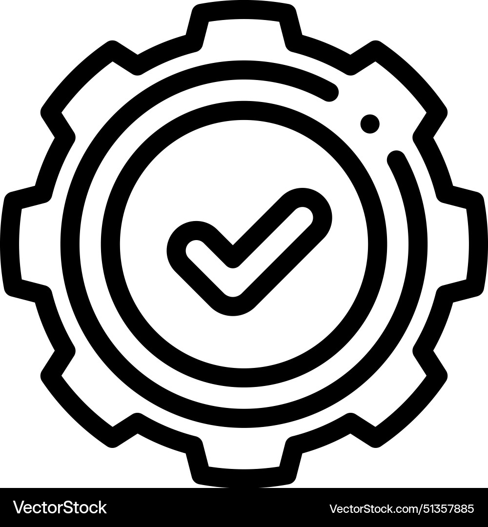 Approved icon thin linear style design isolated Vector Image