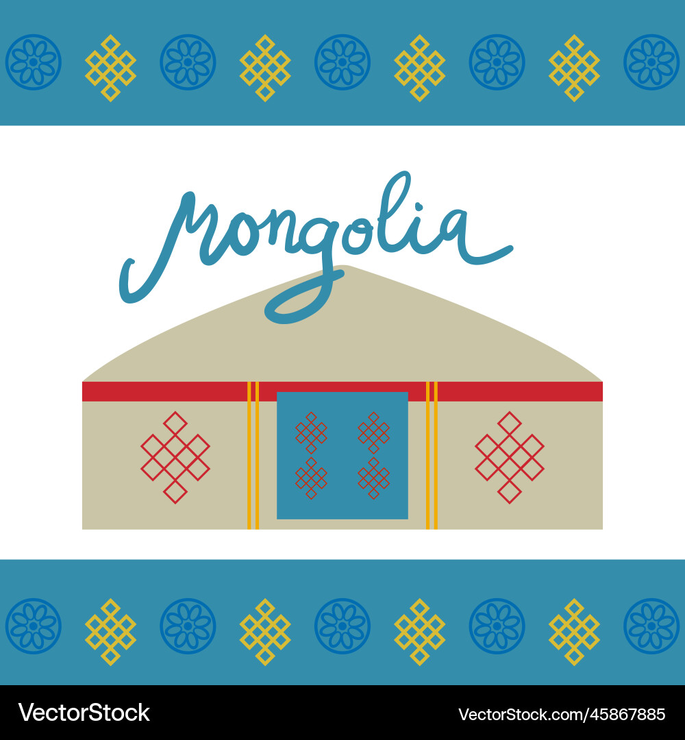 Architecture of mongolia traditional dwellings Vector Image