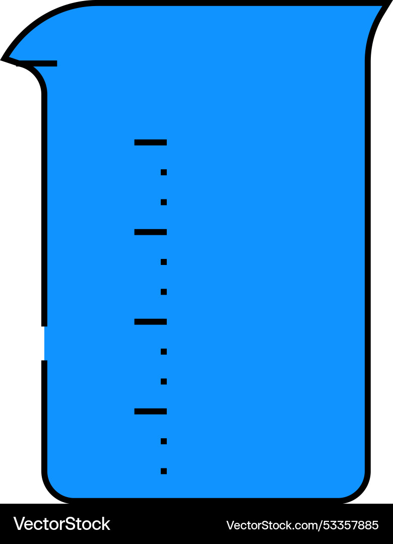 Beaker chemical glassware lab icon color Vector Image