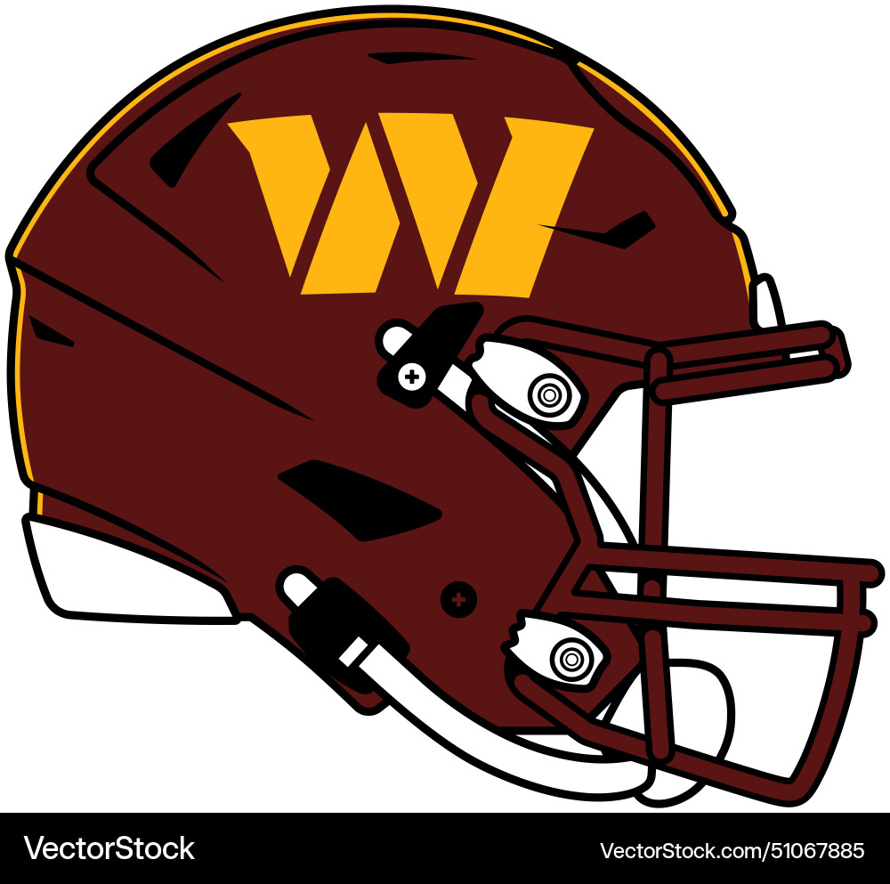 Brown modern helmet of the washington commanders Vector Image
