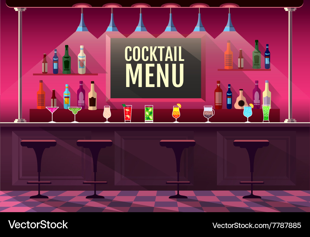 Cocktail Bar Interior Royalty Free Vector Image