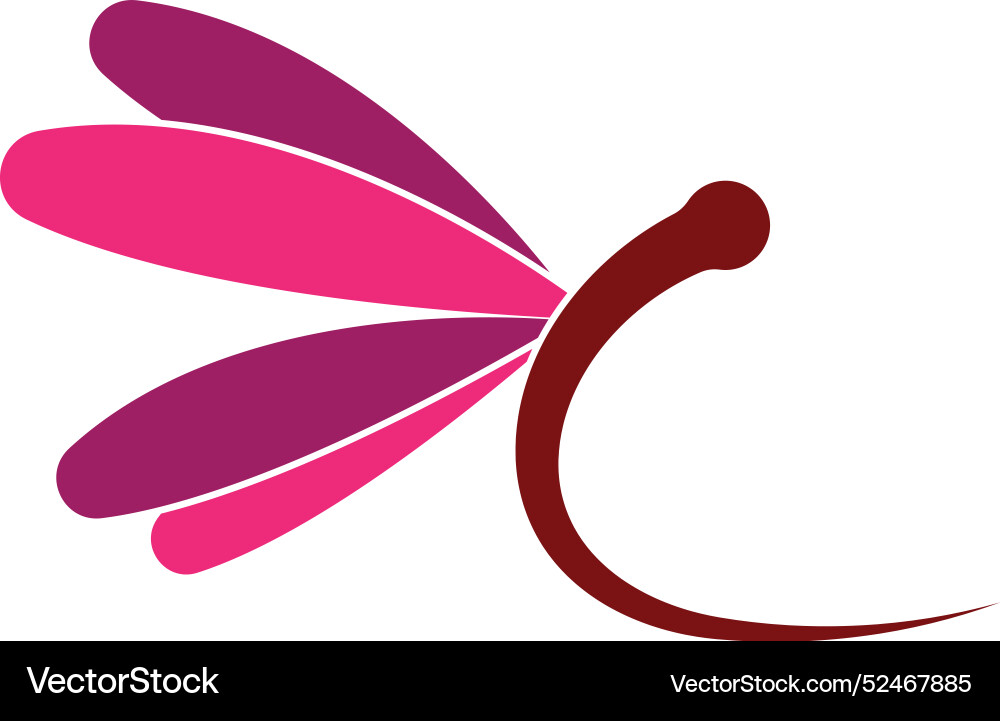 Dragonfly logo icon template Royalty Free Vector Image