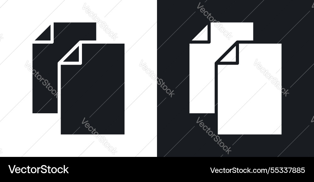 Duplicate icons set black and colored style Vector Image
