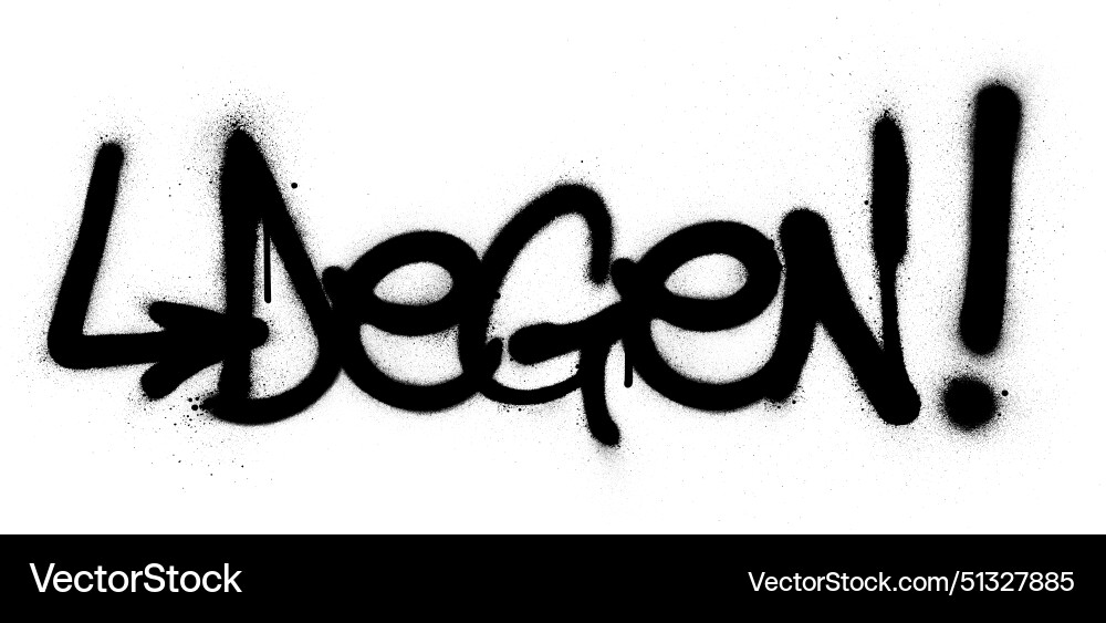 Graffiti degen degenerate word sprayed in black Vector Image
