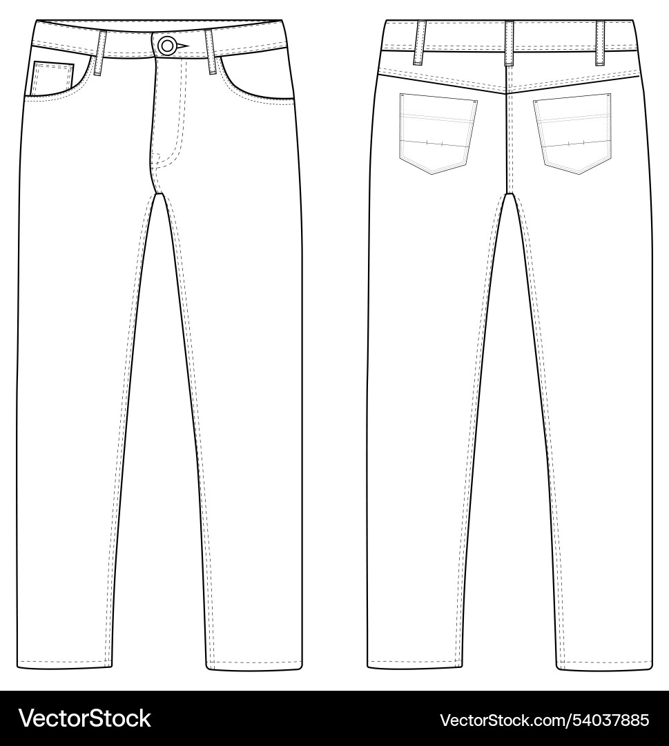 Mens granding jeans pant Royalty Free Vector Image