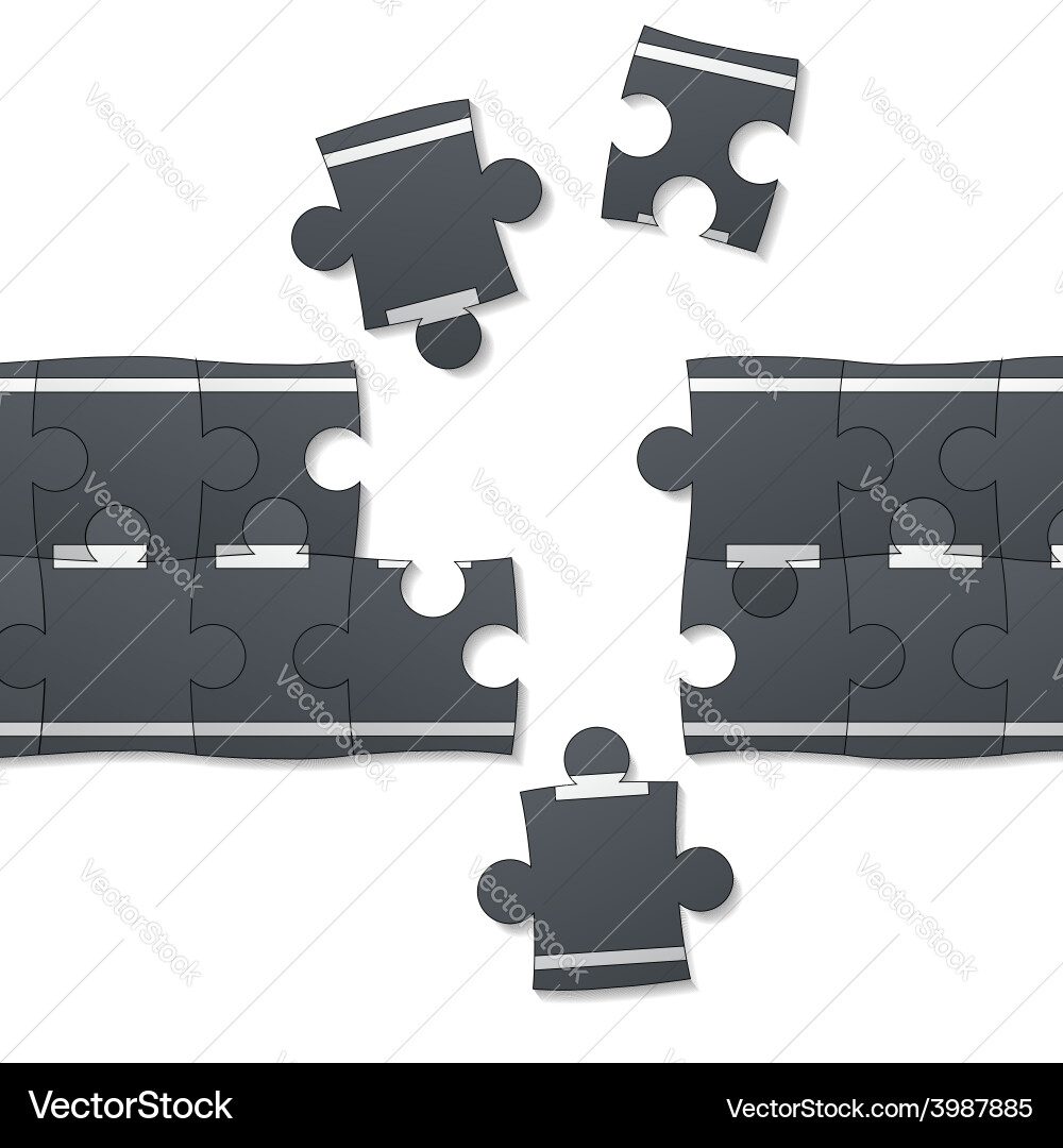 Road Puzzle - Highway Pieces Royalty Free Vector Image