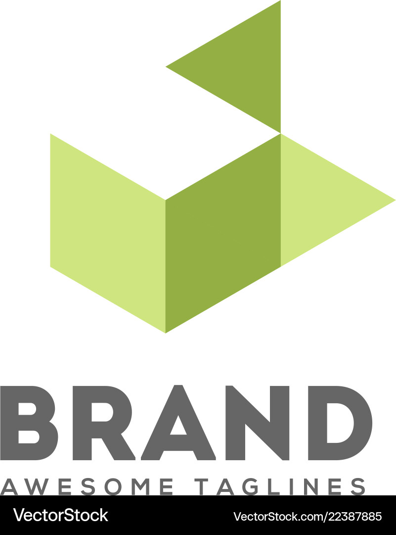 Simple 3d box logo design Royalty Free Vector Image