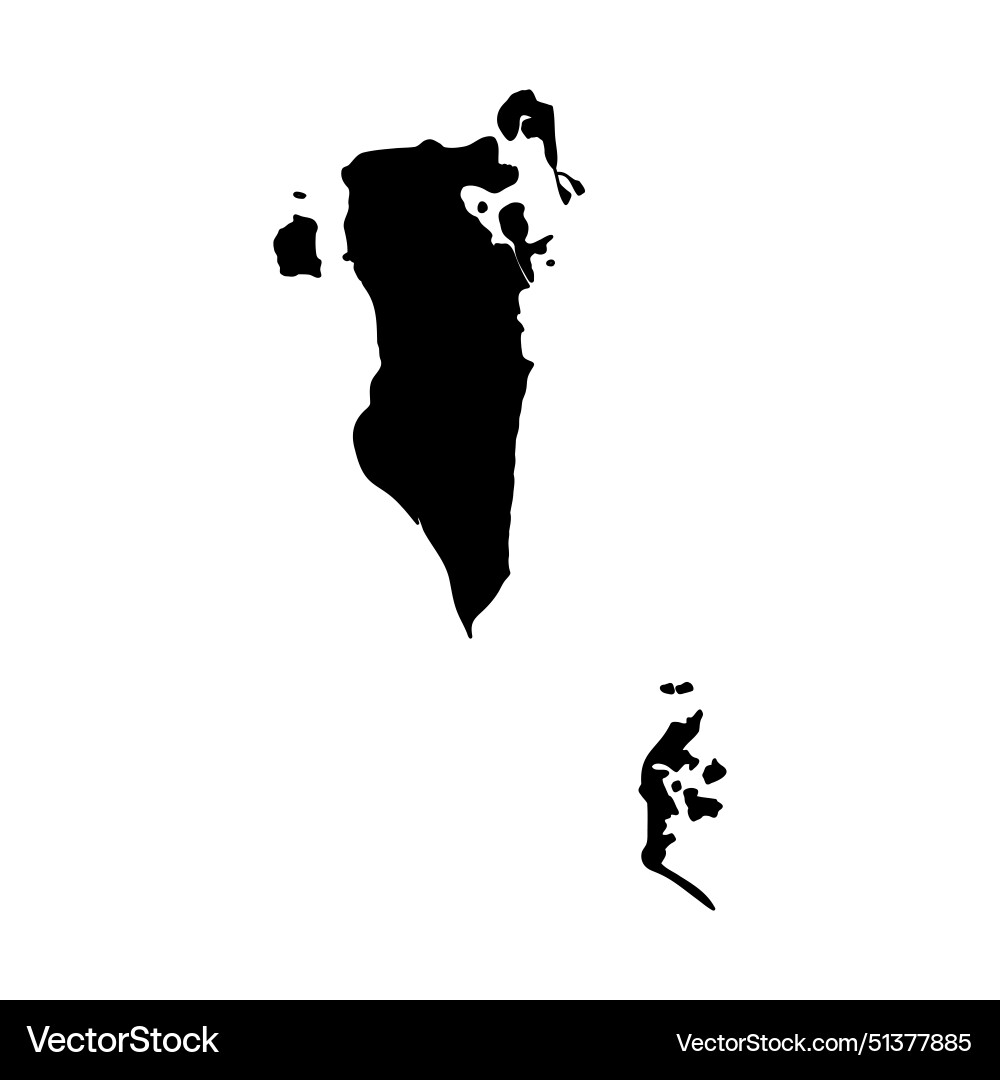 Simple outline map of bahrain silhouette Vector Image