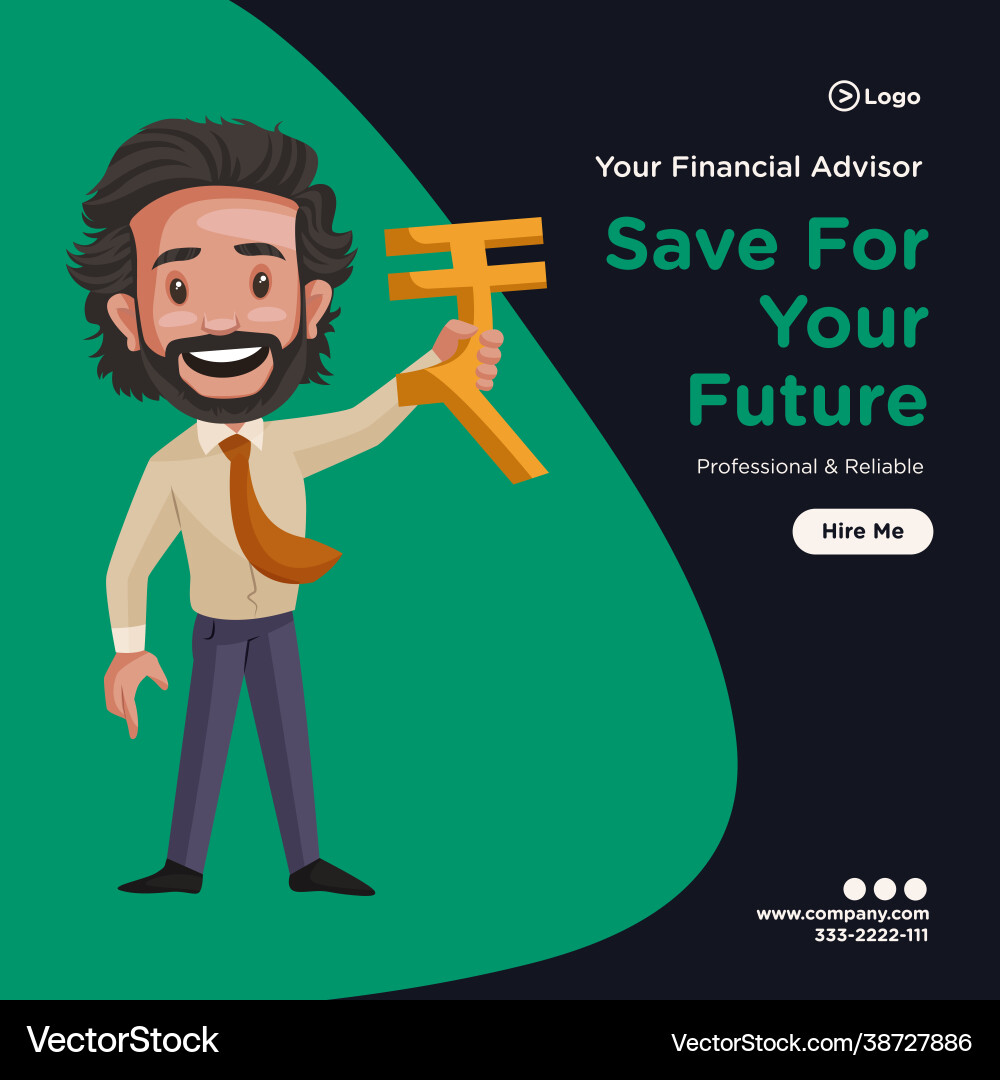 Banner design your financial advisor Royalty Free Vector