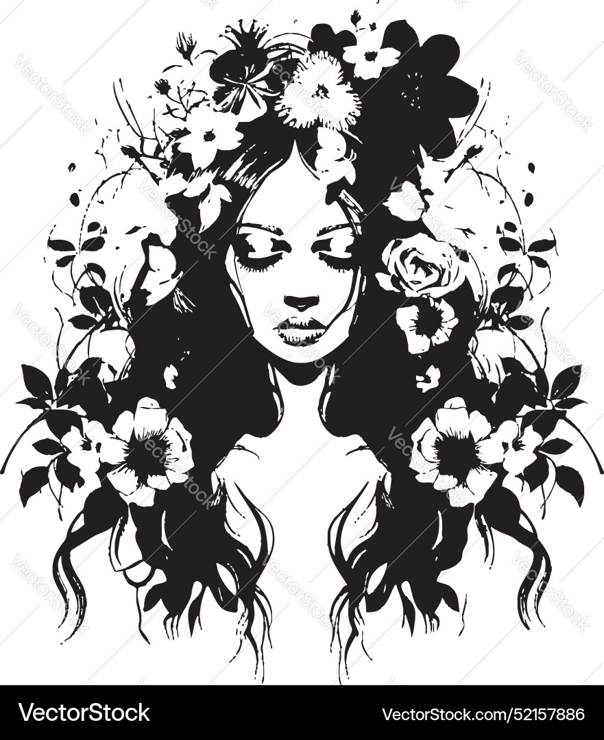 Blooming spellcraft floral emblem mystical Vector Image