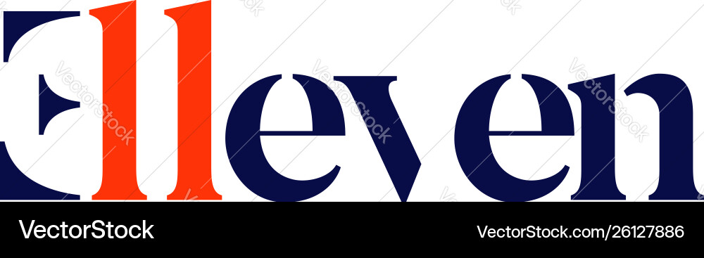Eleven type logo design symbol Royalty Free Vector Image