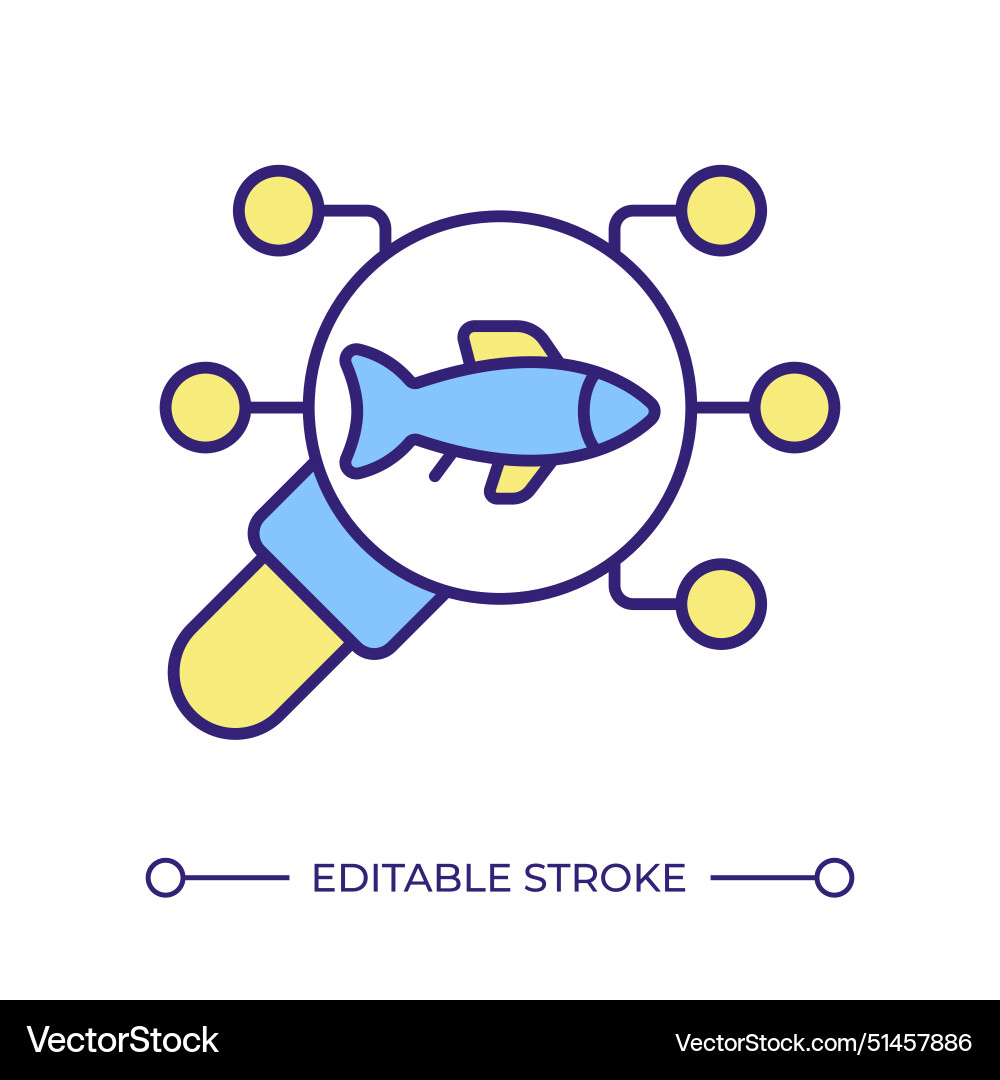Fisheries monitoring rgb color icon Royalty Free Vector Fisheries monitoring rgb color icon Royalty Free Vector