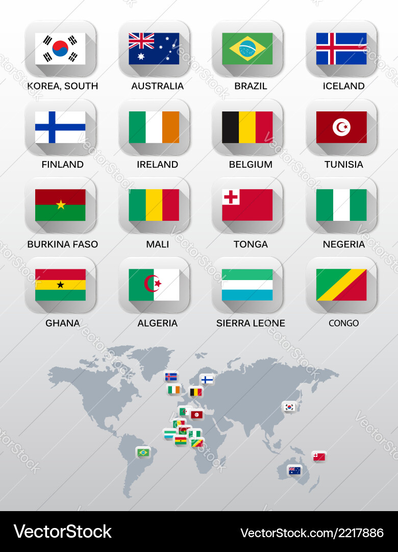 Flags of different countries Royalty Free Vector Image
