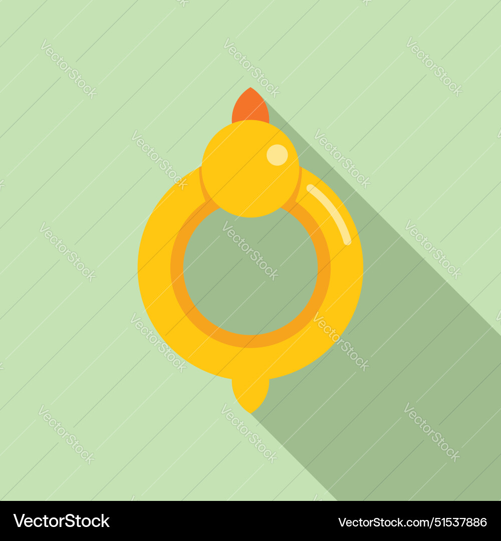 Flat design of rubber duck toy Royalty Free Vector Image