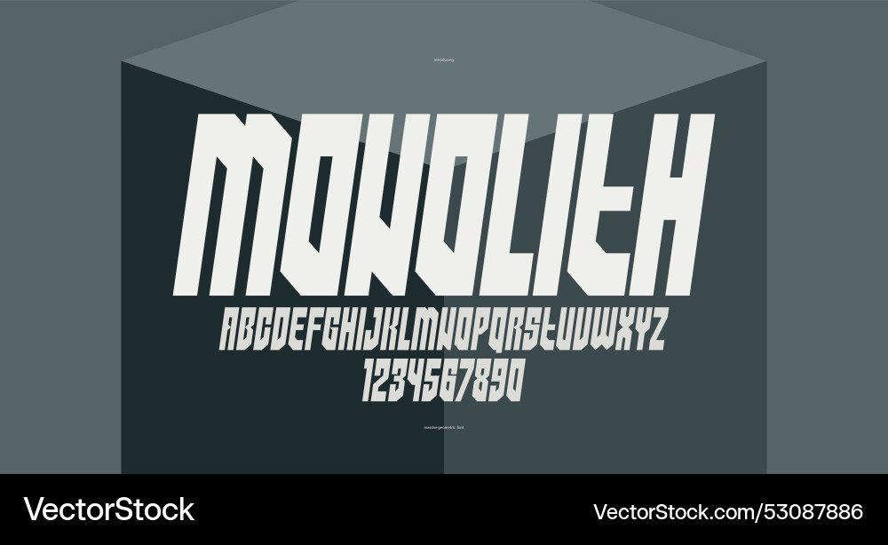 Geometric bold and strong font for logos Vector Image