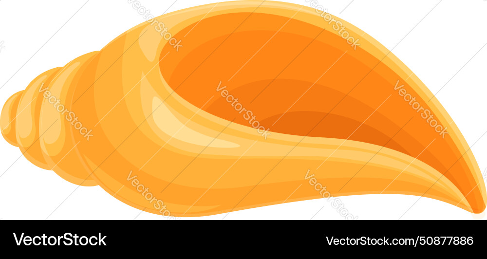 Golden sea shell icon cartoon dinner meal Vector Image