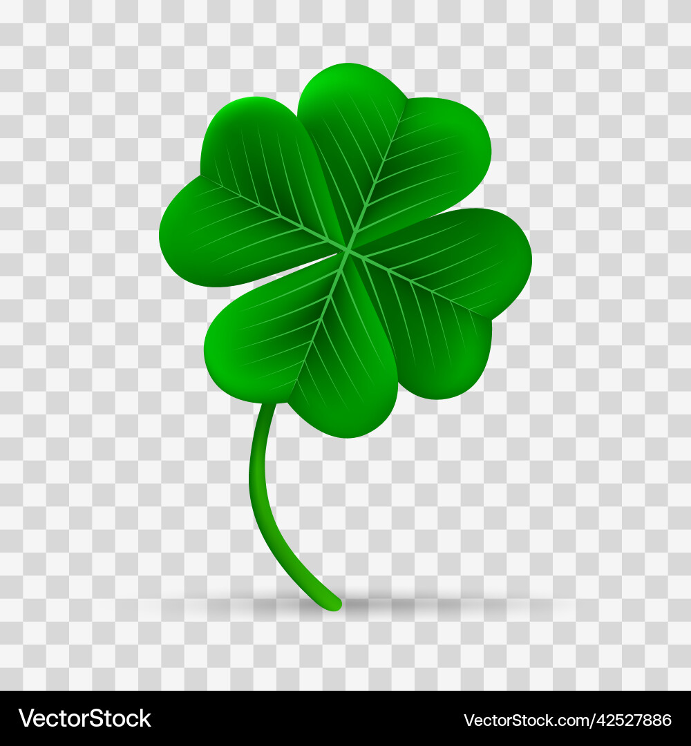 Lucky clover flower on transparent Royalty Free Vector Image