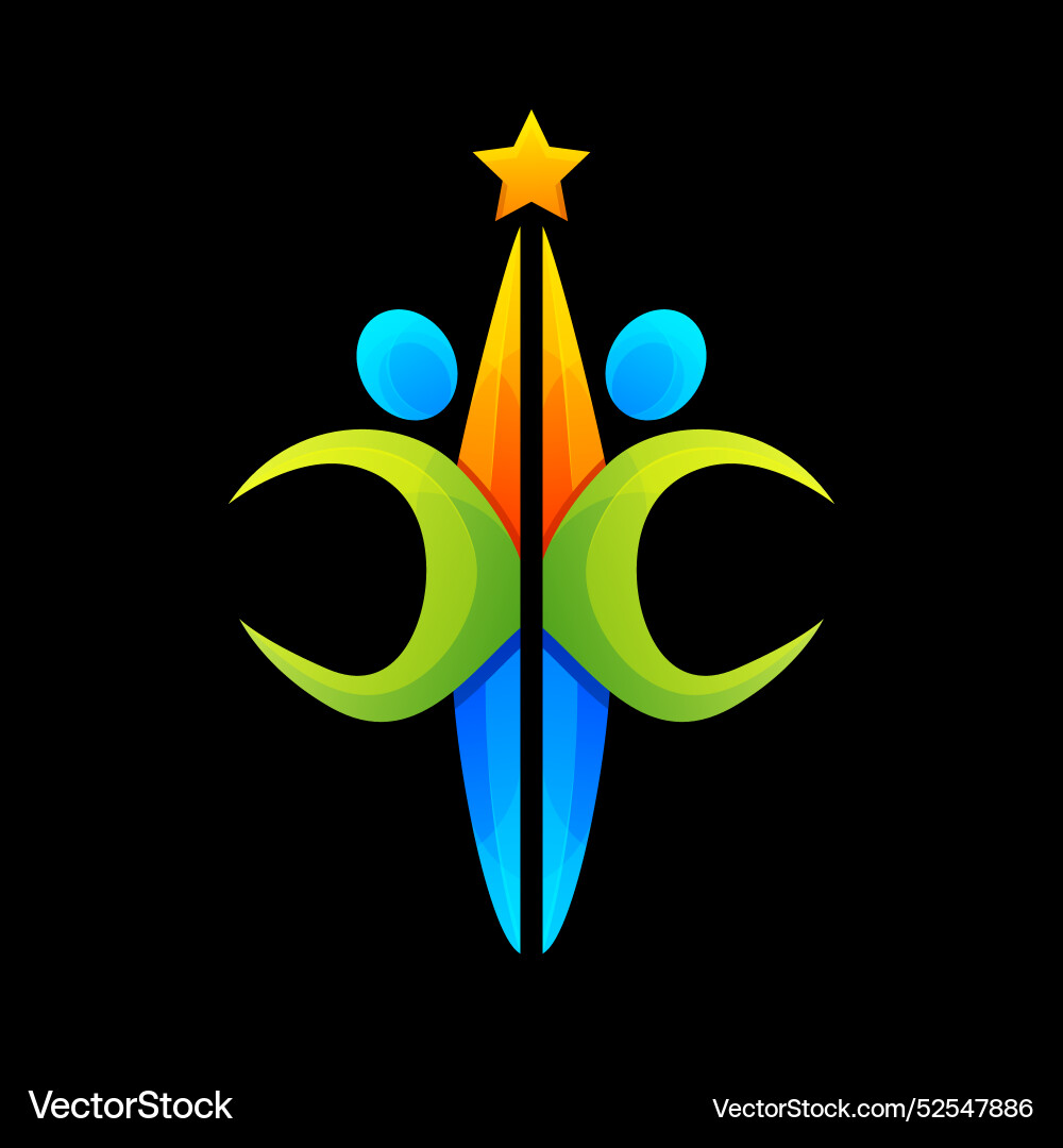 People care logo design Royalty Free Vector Image