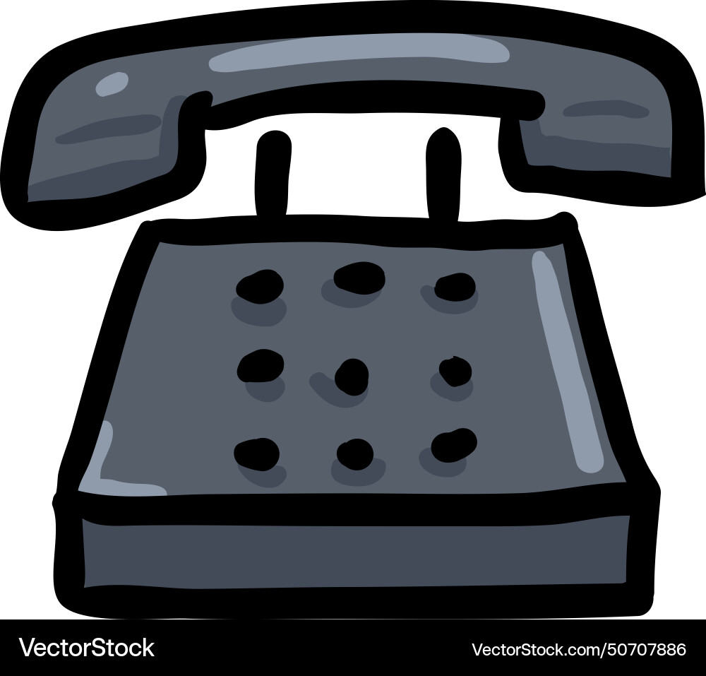 Retro phone hand drawn doodle icon Royalty Free Vector Image