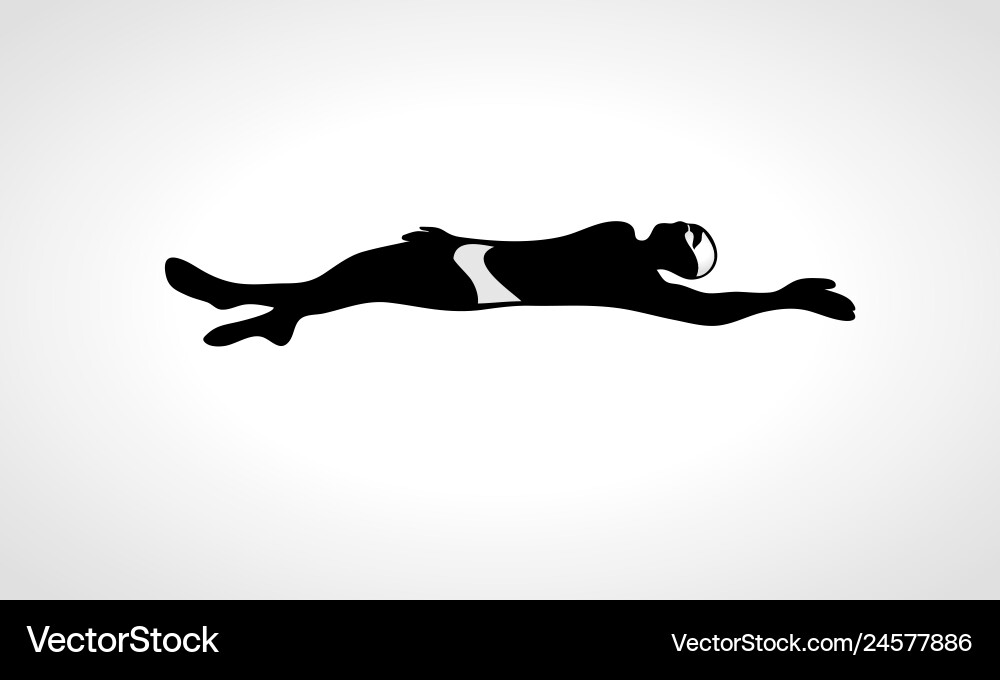 Swimmer Rückhub schwarz silhouette Lizenzfreier Vektor
