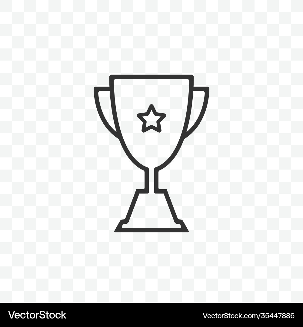 Trophy champions cup icon on transparent Vector Image