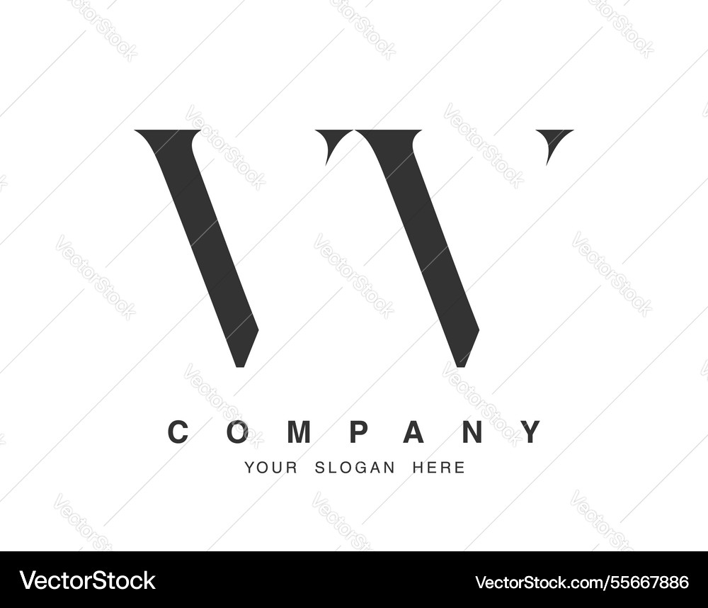 Vv logo design initial letter v und serif schriftart