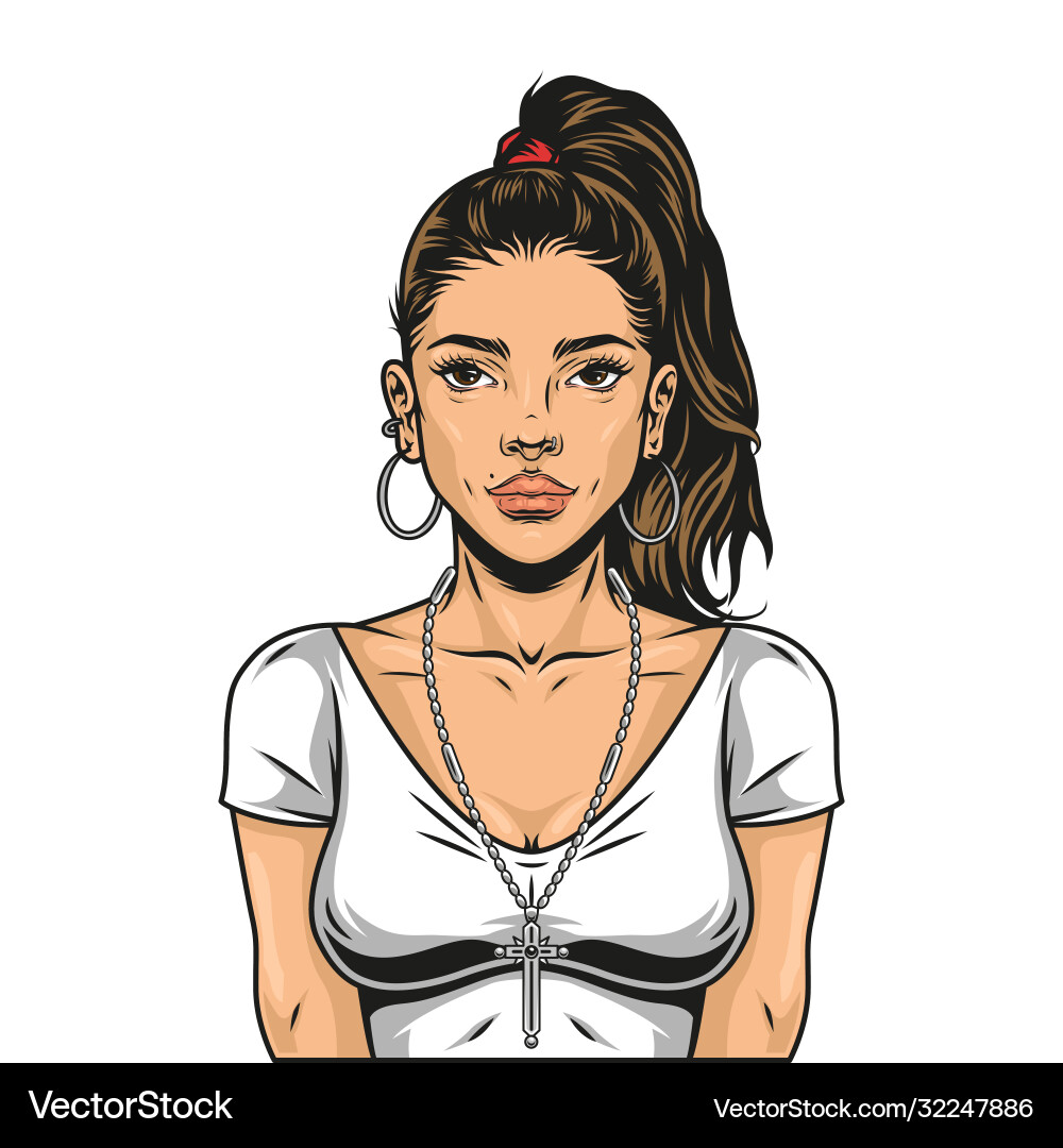 Young beautiful latino woman Royalty Free Vector Image
