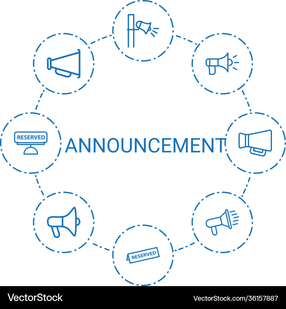 8 announcement icons Royalty Free Vector Image