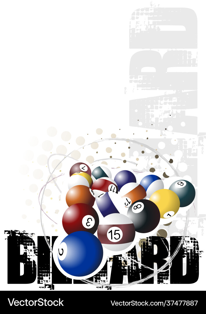 Billiard Balls Poster Background Royalty Free Vector Image