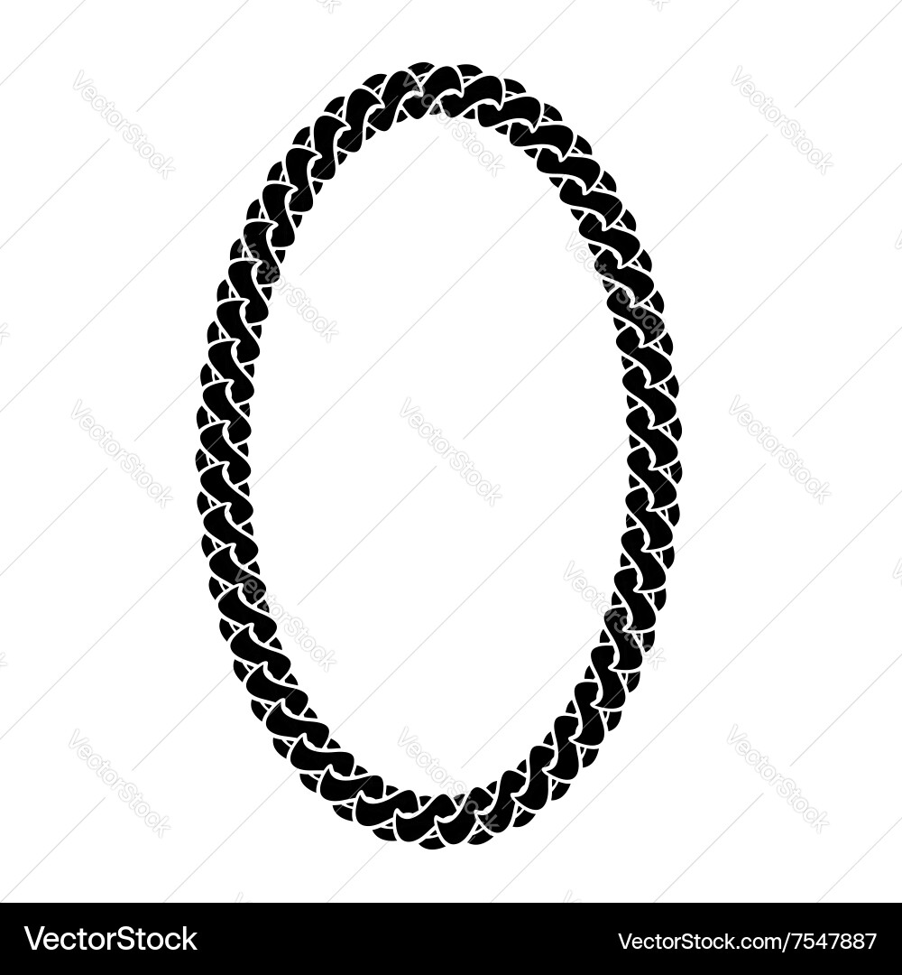 Black chain oval frame Royalty Free Vector Image