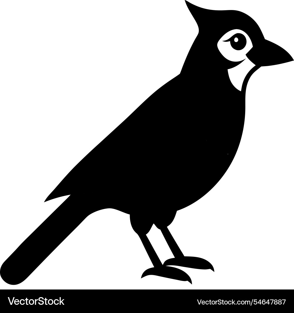 Blue jay silhouette Royalty Free Vector Image - VectorStock