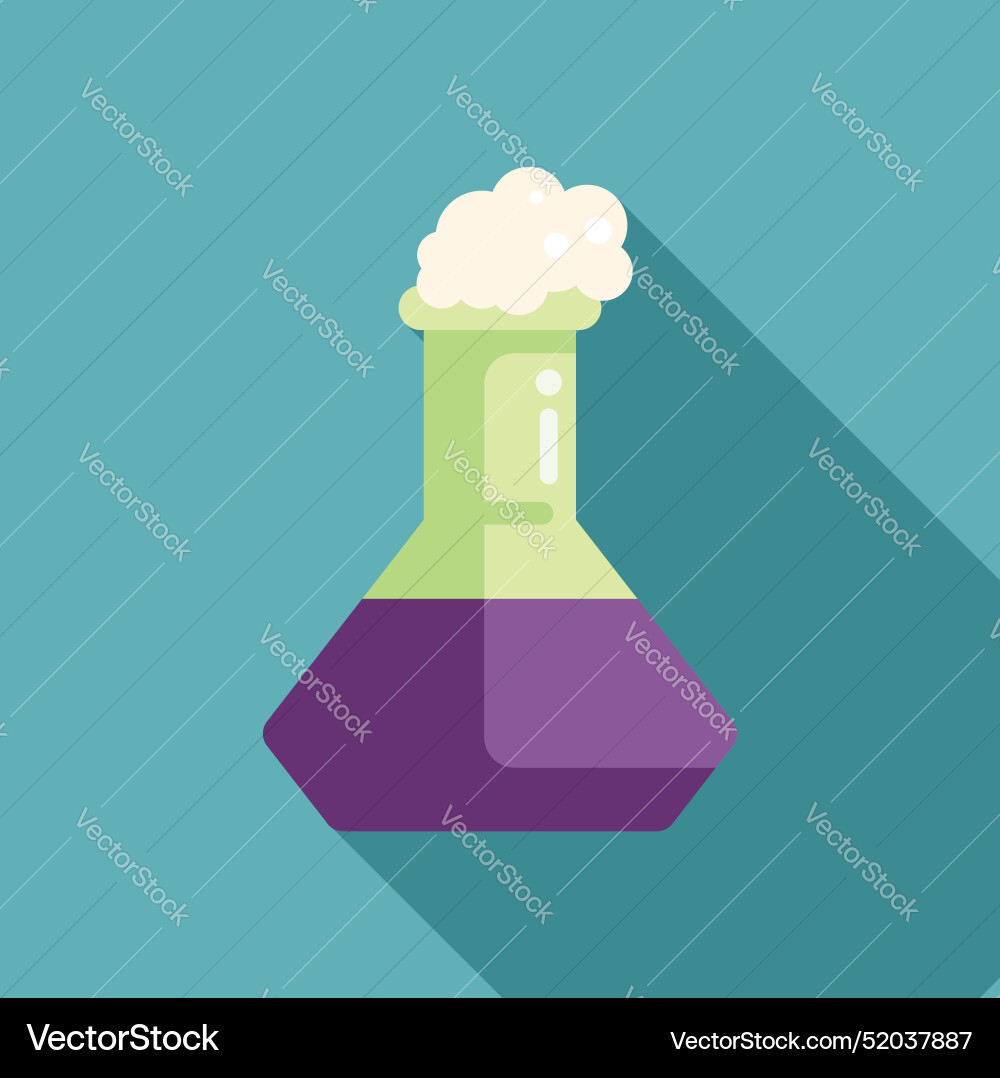 Chemistry experiment bubbling in a beaker Vector Image