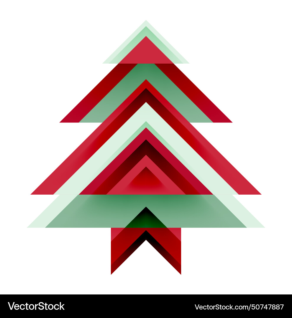Christmas tree abstract geometric triangles new Vector Image