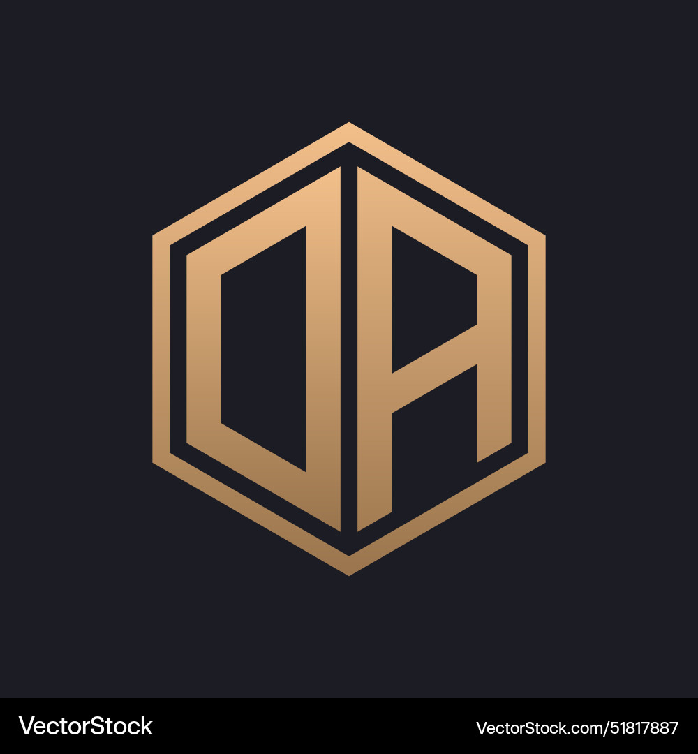 Elegant hexagon letter da logo design initial Vector Image