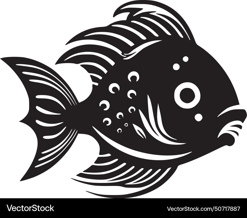 Fish - black and white isolated icon Royalty Free Vector