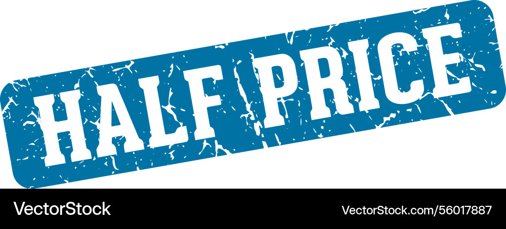 Half price rectangular sign stamp Royalty Free Vector Image