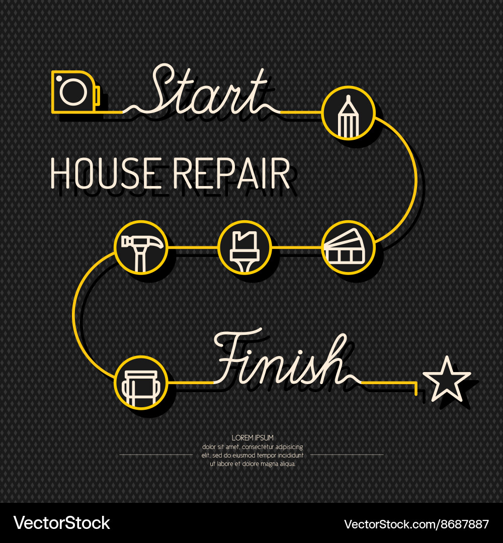 House repair poster Royalty Free Vector Image - VectorStock