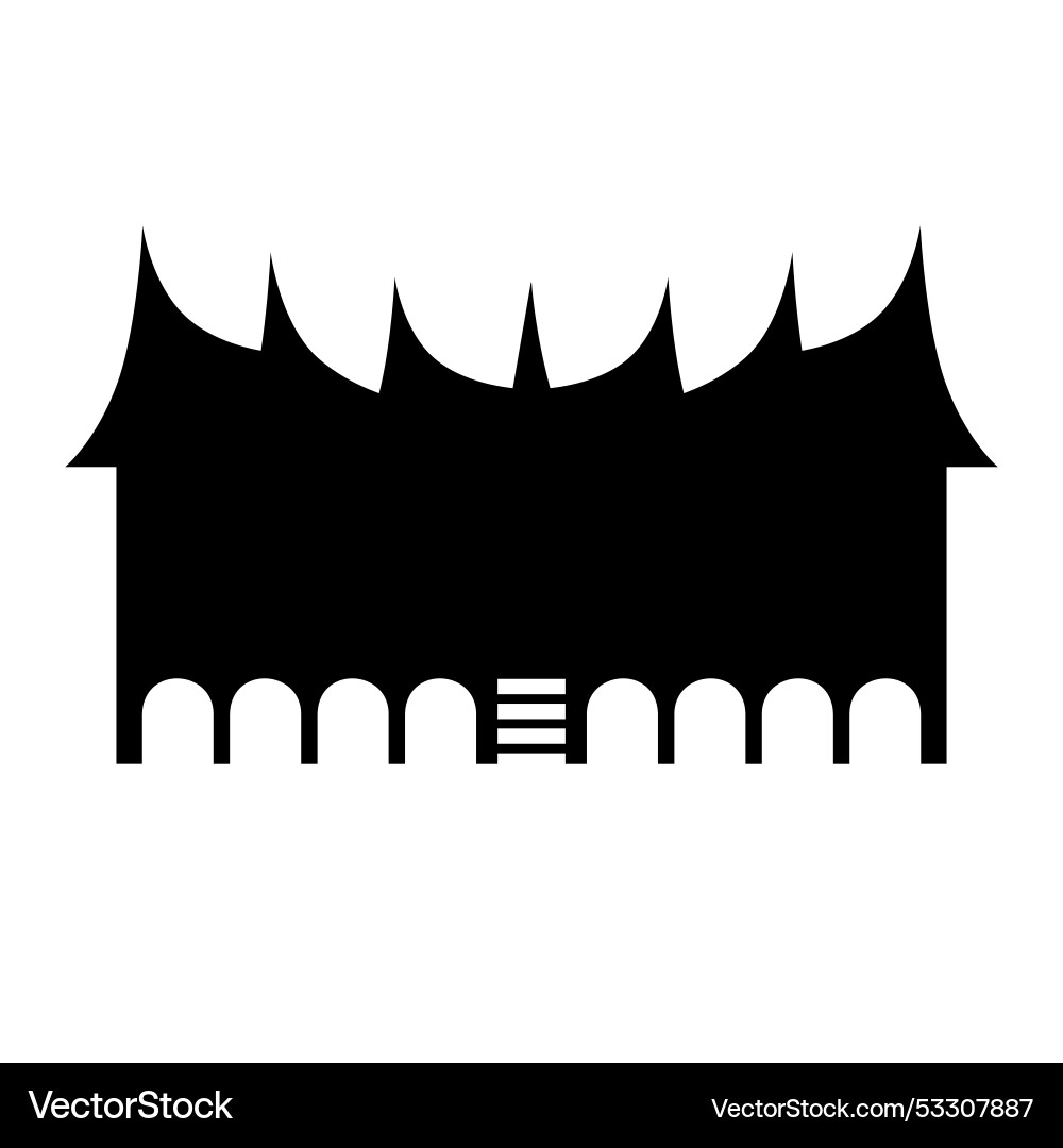Minang traditional house silhouette Royalty Free Vector