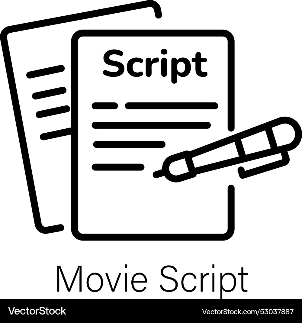 Movie script Royalty Free Vector Image - VectorStock