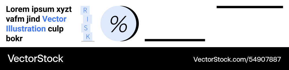 Percentage symbol and risk text Royalty Free Vector Image